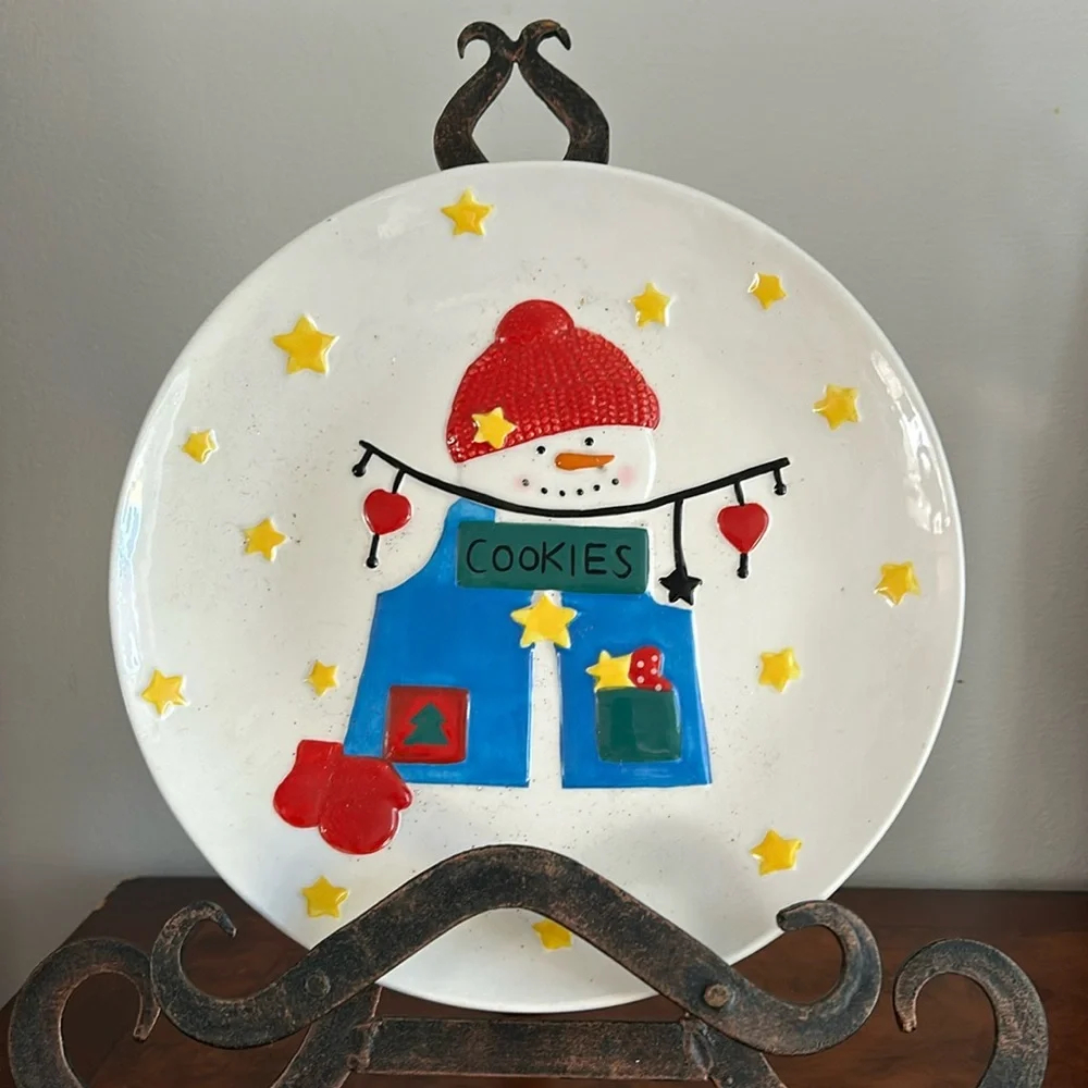 Hallmark | Holiday | Ceramic Snowman Cookies Plate Hallmark | Poshmark
